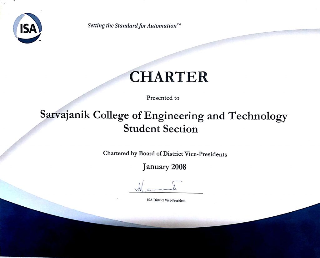 ISA - Sarvajanik College of Engineering & Technology a Constituent ...